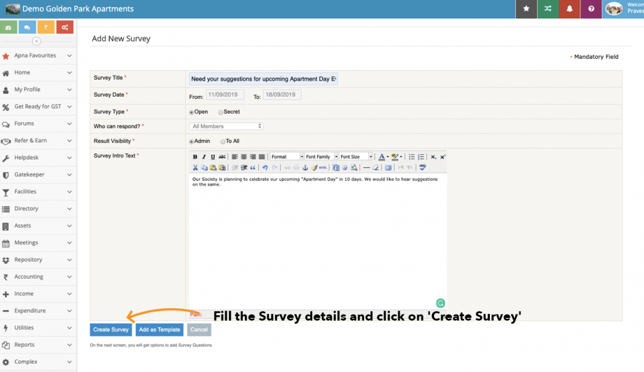 How to Create a Survey that accepts Voice Responses? – ANACITY Support ...