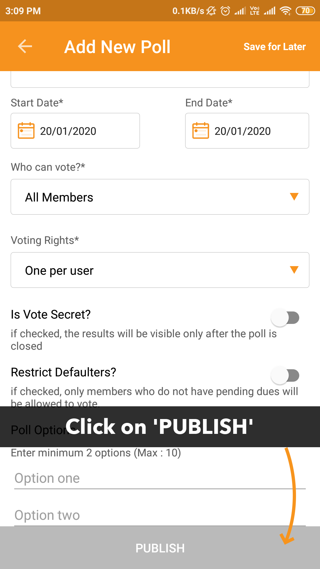 How to create and respond to a poll from ApnaComplex App? – ANACITY ...